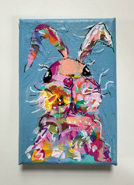 Original Acrylic Funky Bunny Painting 5- 6x4x.5 Acrylic on canvas ...