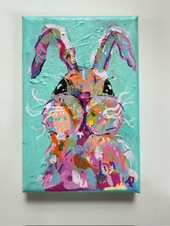 Original Acrylic Funky Bunny Painting 6- 6x4x.5 Acrylic on canvas ...